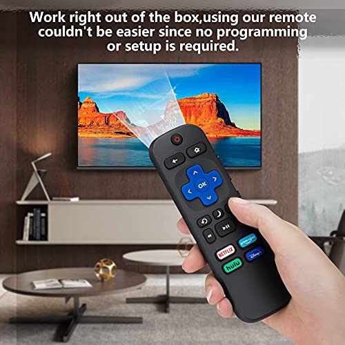 LOUTOC Universal TV Remote for All Roku TV,Replacement for TCL Roku/for Hisense Roku/for Sharp Roku TV,TV Remote with Netflix Disney+/Hulu/Prime Video