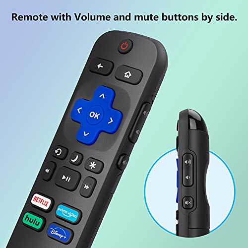 LOUTOC Universal TV Remote for All Roku TV,Replacement for TCL Roku/for Hisense Roku/for Sharp Roku TV,TV Remote with Netflix Disney+/Hulu/Prime Video