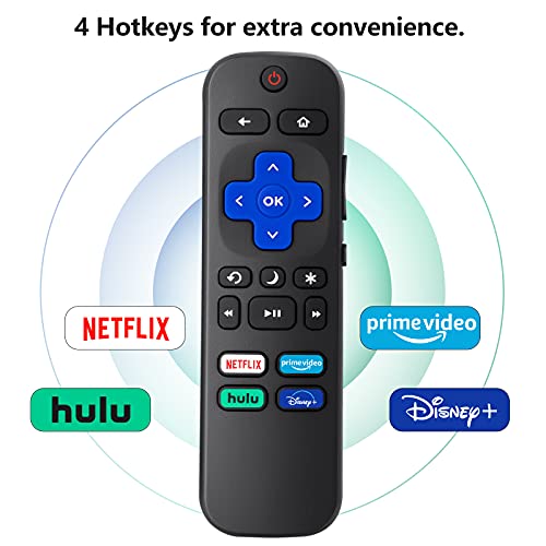 LOUTOC Universal TV Remote for All Roku TV,Replacement for TCL Roku/for Hisense Roku/for Sharp Roku TV,TV Remote with Netflix Disney+/Hulu/Prime Video