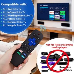 Replacement Remote Compatible for TCL Roku/Hisense Roku/Onn Roku/Insignia Roku/Element Roku/Westinghouse Roku/Hitachi Roku TV, with Buttons for Netflix, Disney+, Hulu, Sling【Not for Roku Stick】