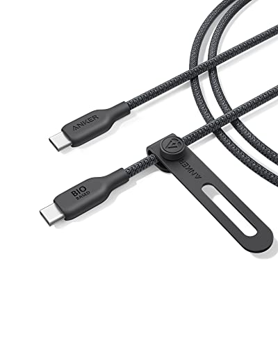 Anker 543 USB C to USB C Cable (140W, 6ft), USB 2.0 Bio-Nylon Charging Cable for MacBook Pro 2020, iPad Pro 2020, iPad Air 4, Samsung Galaxy S22, and More (Phantom Black)