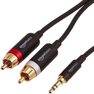 amazon basics 3.5mm to 2-male rca adapter audio stereo cable – 4 feet