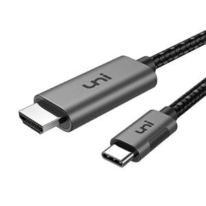 uni usb c to hdmi cable for home office 6ft (4k@60hz), usb type c to hdmi cable, thunderbolt 4/3 compatible with macbook pro 2021/2020, macbook air,ipad pro 2021, surface book 2, galaxy s22 and more