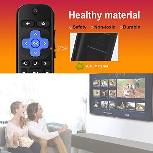 2 PCS Replaced Remote Control for Roku TV,Compatible for TCL Roku/Hisense Roku/Sharp Roku/Onn Roku/Insignia Roku ect,with Netflix Disney+/Hulu/Prime Video Buttons【Not for Roku Stick and Box】