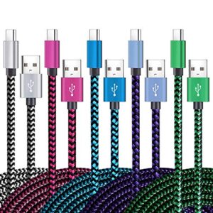 teeind usb type c cable fast charging, tpc001 5 pack(6ft 3a) braided c charger cables compatible with samsung s10e/note 9/s10/s9/s8 plus/a80/a50/a20