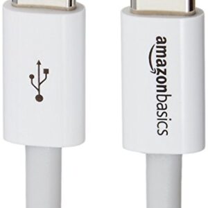 Amazon Basics USB Type-C to USB Type-C 2.0 Charger Cable - 6-Foot, White