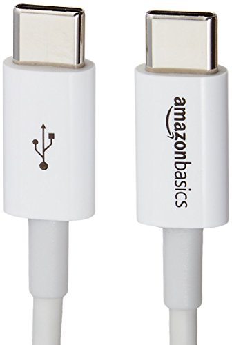 Amazon Basics USB Type-C to USB Type-C 2.0 Charger Cable - 6-Foot, White