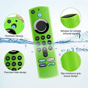 (3 Pack) ONEBOM Firestick Remote Cover 3rd Gen with Alexa Voice Remote 4K/4K Max,Fire TV Stick Cover Glow in The Dark,Anti Slip Silicone Protective Case with Lanyard(Glow Green&Blue&Red)