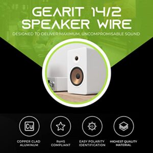 14AWG Speaker Wire, GearIT Pro Series 14 AWG Gauge Speaker Wire Cable (100 Feet / 30.48 Meters) Great Use for Home Theater Speakers and Car Speakers Black