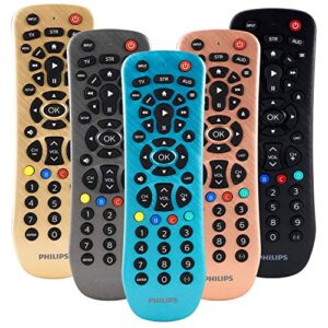 philips universal remote control replacement for samsung, vizio, lg, sony, sharp, roku, apple tv, rca, panasonic, smart tvs, streaming players, blu-ray, dvd, simple setup, 3 device, blue, srp3249b/27