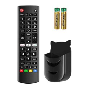 universal remote for lg tv remote control (all models) compatible with all lg smart tv lcd led 3d akb75375604 akb75095307 akb75675304 akb74915305, remote control for lg tv remote wr holder & battery