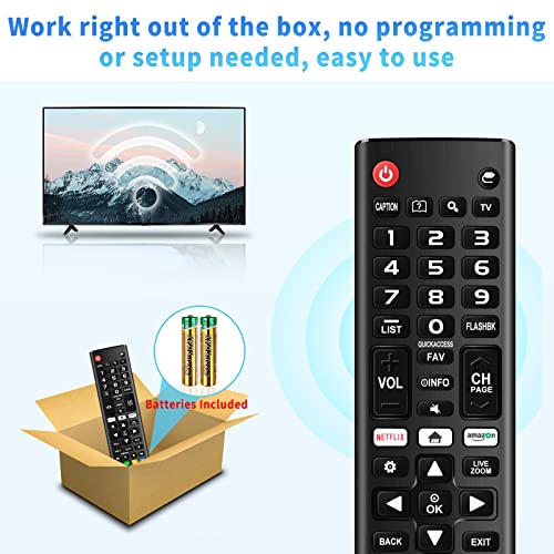 Universal Remote for LG TV Remote Control (All Models) Compatible with All LG Smart TV LCD LED 3D AKB75375604 AKB75095307 AKB75675304 AKB74915305, Remote Control for LG TV Remote Wr Holder & Battery