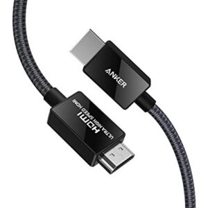 Anker 8K@60Hz HDMI Cable, Ultra High Speed 4K@120Hz 48Gbps 6.6 ft Ultra HD HDMI to HDMI Cord, Support Dynamic HDR, eARC, Dolby Atmos, Compatible with PlayStation 5, Xbox Series X, Samsung TVs and More