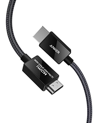 Anker 8K@60Hz HDMI Cable, Ultra High Speed 4K@120Hz 48Gbps 6.6 ft Ultra HD HDMI to HDMI Cord, Support Dynamic HDR, eARC, Dolby Atmos, Compatible with PlayStation 5, Xbox Series X, Samsung TVs and More