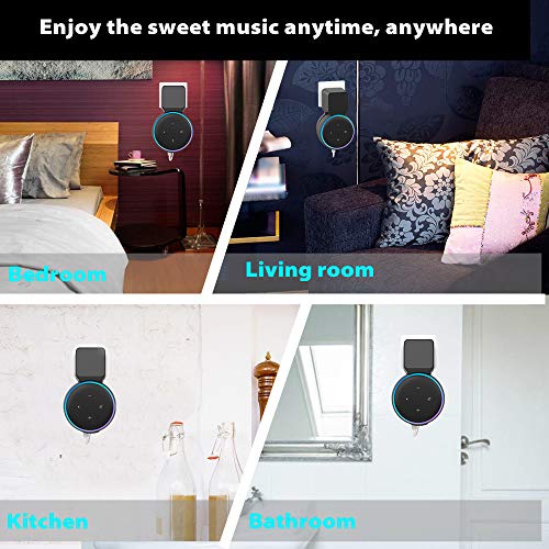 Maxonar Alexa Wall Mount Holder, Outlet Wall Mount Stand for Dot 3rd Generation, Clever Smart Speakers Accessories with Built-in Cable Management Hide Messy Wires