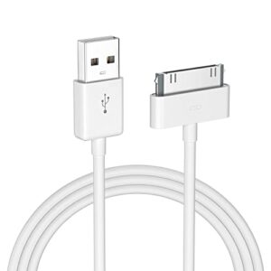 sarmert apple certified 30 pin usb charging cable, upoweradd 4.0ft usb sync charging cord iphone compatible for 4 4s 3g 3gs ipad 1 2 3 ipod touch nano white (1 pcs)