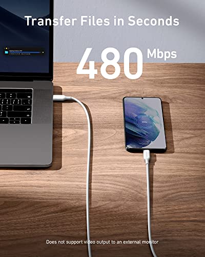 Anker Powerline III USB C to USB C Charger Cable 100W 6ft 2.0, Type C Charging Cable for iPad Mini 6, iPad Pro 2020, iPad Air 4, MacBook Pro 2020, Galaxy S20 Plus S9 S8, Pixel, Switch, LG V20 (White)