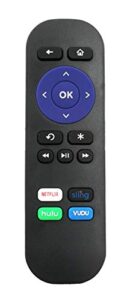 new ir replaced remote fit for roku 1 2 3 4 hd lt xs xd express 3900r premiere 4620xb 4210xb 3900r 2500r 2700r 2450xb w channel shortcut buttons, not support for any stick or tv