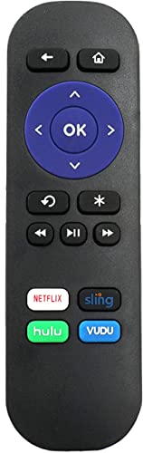 New IR Replaced Remote fit for Roku 1 2 3 4 HD LT XS XD Express 3900R Premiere 4620XB 4210XB 3900R 2500R 2700R 2450XB w Channel Shortcut Buttons, NOT Support for Any Stick or TV