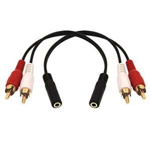 VCE 3.5mm Female to 2 RCA Male Stereo Audio Y Cable 2-Pack, Gold Plated Adapter Compatible for TV,Smartphones, MP3, Tablets, Speakers,Home Theater (8 inch)