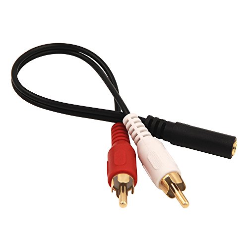 VCE 3.5mm Female to 2 RCA Male Stereo Audio Y Cable 2-Pack, Gold Plated Adapter Compatible for TV,Smartphones, MP3, Tablets, Speakers,Home Theater (8 inch)