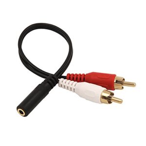 VCE 3.5mm Female to 2 RCA Male Stereo Audio Y Cable 2-Pack, Gold Plated Adapter Compatible for TV,Smartphones, MP3, Tablets, Speakers,Home Theater (8 inch)