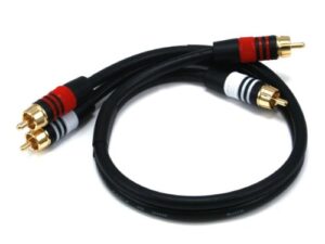 monoprice 1.5ft premium 2 rca plug/2 rca plug m/m 22awg cable – black