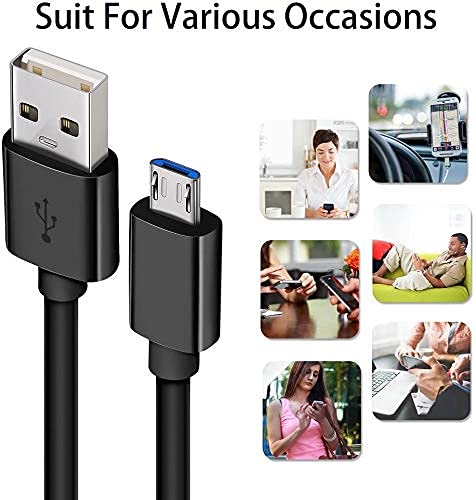 Micro USB Cable,2Pack Extra Long Android Charger Cable 10Ft 6Ft,Durable Fast Phone Charger Cord Android USB Charging Cable for Samsung Galaxy S7 S6 S7 Edge S5,Note 5 4,LG G4,HTC,PS4,Camera,MP3