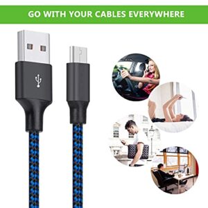 Micro USB Cable, 3Pack 10FT Android Charger Cable Long Braided Sync and Fast Charging Cord Compatible with Samsung Galaxy S7 S6 Edge, Android Phone