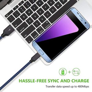 Micro USB Cable, 3Pack 10FT Android Charger Cable Long Braided Sync and Fast Charging Cord Compatible with Samsung Galaxy S7 S6 Edge, Android Phone