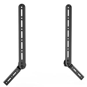 wali sound bar mount bracket, for mounting above or under tv, with adjustable 3 angled extension arm, fits most 23 to 65 inch tvs, up to 33 lbs (sbr202)