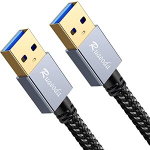 ruaeoda usb to usb cable 3 ft, usb 3.0 male to male type a to type a double sided usb cord for data transfer compatible for hard drive, laptop, dvd player, tv, usb 3.0 hub, monitor and more