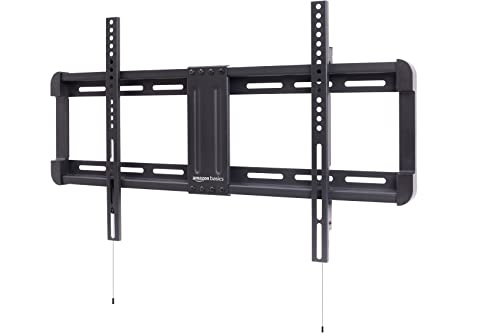 Amazon Basics Low Profile TV Wall Mount with Horizontal Post Installation Leveling for 32-Inch to 86-Inch TVs