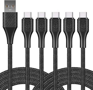 long usb type c charger cable fast charging 6ft, 5pack android usb-a to usb-c fast phone charging cord for samsung galaxy s20 s10 s10e s9 s8 plus note 10 9 8,z flip,lg v50 v40 v30 v20