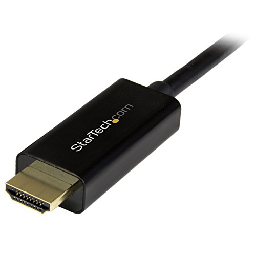 StarTech.com 6ft (2m) DisplayPort to HDMI Cable - 4K 30Hz - DisplayPort to HDMI Adapter Cable - DP 1.2 to HDMI Monitor Cable Converter - Latching DP Connector - Passive DP to HDMI Cord (DP2HDMM2MB)