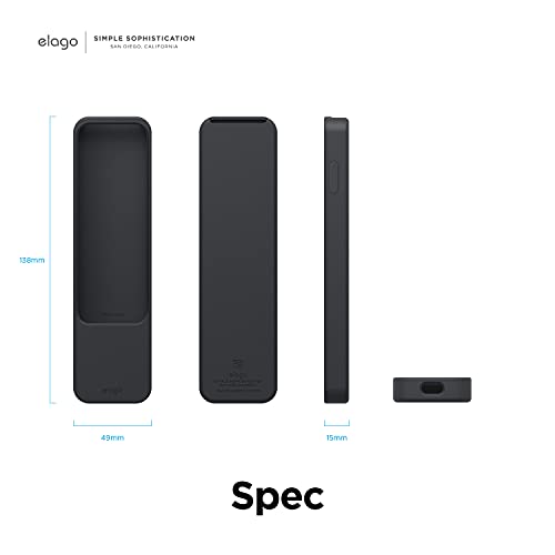 elago R2 Slim Case Compatible with 2022 Apple TV 4K HD Siri Remote 3rd Generation, Compatible with 2021 Apple TV Siri Remote 2nd - Slim, Light, Scratch-Free, Full Access to All Functions [Black]