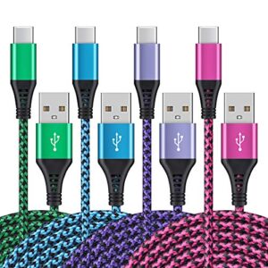 [4pack/6ft] usb type c to usb a cable, 3a fast charging long android usbc phone power charger braided cord for samsung galaxy s23 ultra s22 s21 s20 a13 a53 s10 note 20 10 9 moto android type-c cables