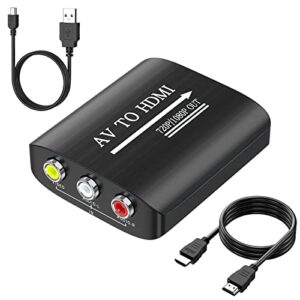 gingin rca to hdmi,av to hdmi converter,composite to hdmi converter compatible with wii,ps one,ps2,ps3,stb,xbox,vhs,vcr,blue-ray dvd,with 3.3ft hdmi cable