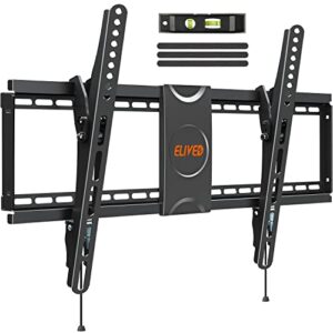 elived ul listed tv wall mount for most 37-75 inch tvs, universal tilt tv mount fits 16”, 18”, 24” studs, low profile wall mount tv bracket max vesa 600x400mm