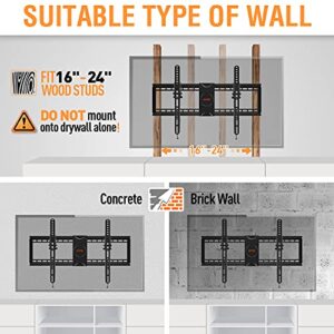 ELIVED UL Listed TV Wall Mount for Most 37-75 Inch TVs, Universal Tilt TV Mount fits 16”, 18”, 24” Studs, Low Profile Wall Mount TV Bracket Max VESA 600x400mm