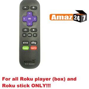 Amaz247 Wi-Fi Remote for Roku Streaming Stick (3500r, 3500rw, 3600, 3800, 3810), Roku 3 (4200r), Roku 2 (2720r),Roku Ultra, Roku Premiere, Roku Express (3900X), Roku Express+