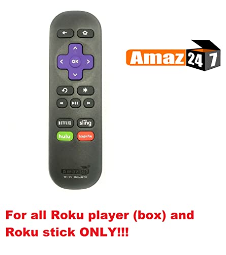 Amaz247 Wi-Fi Remote for Roku Streaming Stick (3500r, 3500rw, 3600, 3800, 3810), Roku 3 (4200r), Roku 2 (2720r),Roku Ultra, Roku Premiere, Roku Express (3900X), Roku Express+