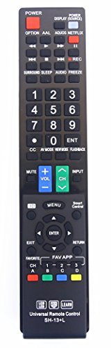 Sharp GB004WJSA Universal Remote Control for All Sharp BRAND TV, Smart TV - 1 Year Warranty