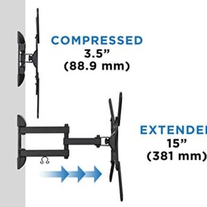 Mount-It! Full Motion TV Wall Mount Monitor Wall Bracket with Swivel and Articulating Tilt Arm, Fits 26 32 35 37 40 42 47 50 55 Inch LCD LED OLED Flat Screens up to 66 lbs and VESA 400x400