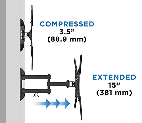 Mount-It! Full Motion TV Wall Mount Monitor Wall Bracket with Swivel and Articulating Tilt Arm, Fits 26 32 35 37 40 42 47 50 55 Inch LCD LED OLED Flat Screens up to 66 lbs and VESA 400x400