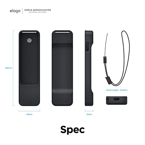 elago R1 Case Compatible with 2022 Apple TV 4K Siri Remote 3rd Gen, Compatible with 2021 Apple TV Siri Remote 2nd Gen- Magnet Technology, Lanyard Included, Full Access to All Functions [Black]