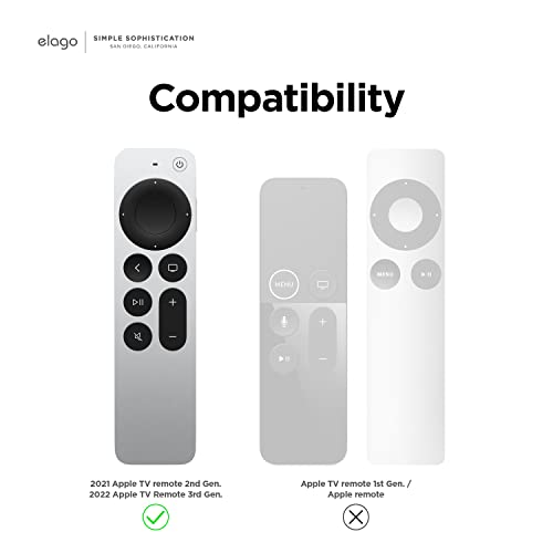 elago R1 Case Compatible with 2022 Apple TV 4K Siri Remote 3rd Gen, Compatible with 2021 Apple TV Siri Remote 2nd Gen- Magnet Technology, Lanyard Included, Full Access to All Functions [Black]