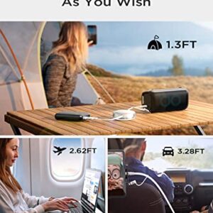 LISEN 4 in 1 Multi Charging Cable [Carry Anywhere] [Fast Charge All Devices] 60W PD USB C Charging Cable Retractable iPhone Charger Multiple Cord for Samsung Galaxy S23+/iPhone 14/Laptop/iPad(3.3FT)