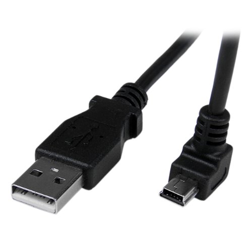 StarTech.com 1m Mini USB Cable Cord - A to Up Angle Mini B - Up Angled Mini USB Cable - 1x USB A (M), 1x USB Mini B (M) - Black (USBAMB1MU)