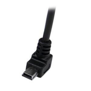 StarTech.com 1m Mini USB Cable Cord - A to Up Angle Mini B - Up Angled Mini USB Cable - 1x USB A (M), 1x USB Mini B (M) - Black (USBAMB1MU)